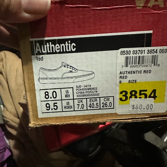 Vans | Shoes | Brand New Red Vans Womens 95 Mens 8 | Poshmark